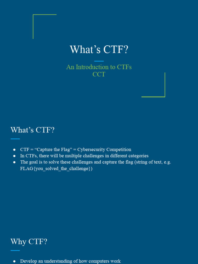 Introduction To CTFs | PDF