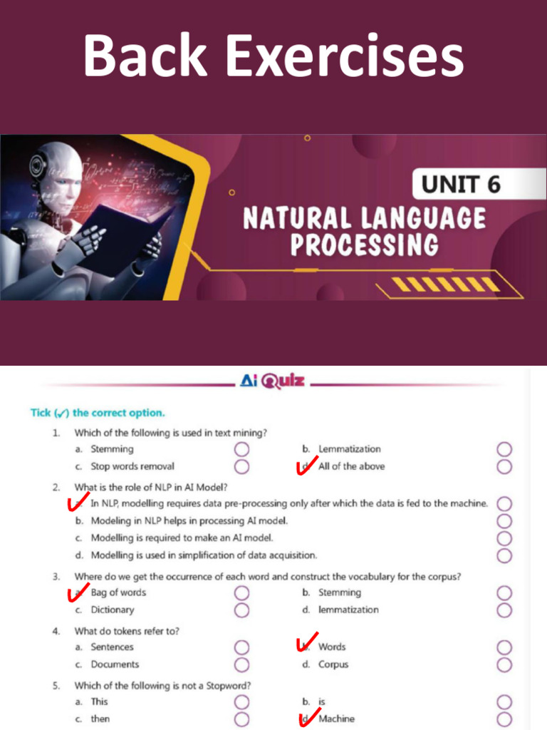 Natural Language Processing - Back Exercises | PDF