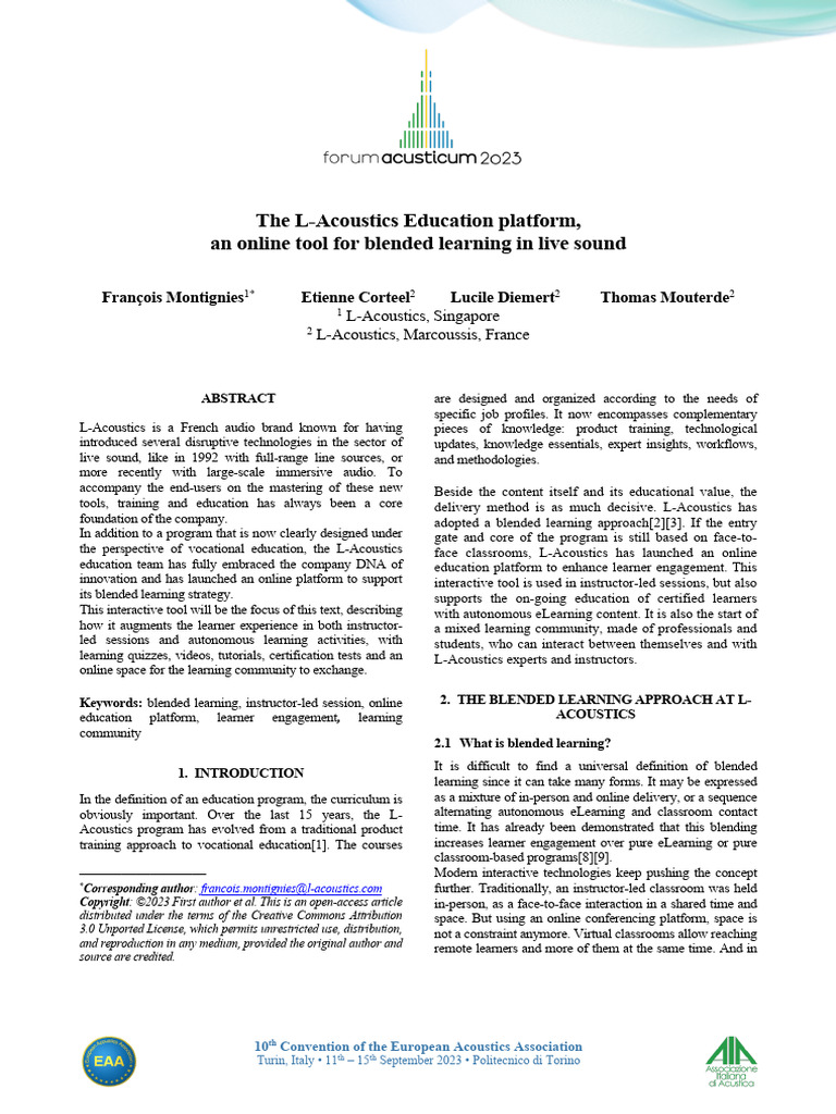 FA2023 MontigniesEtAl EduPlatform | PDF
