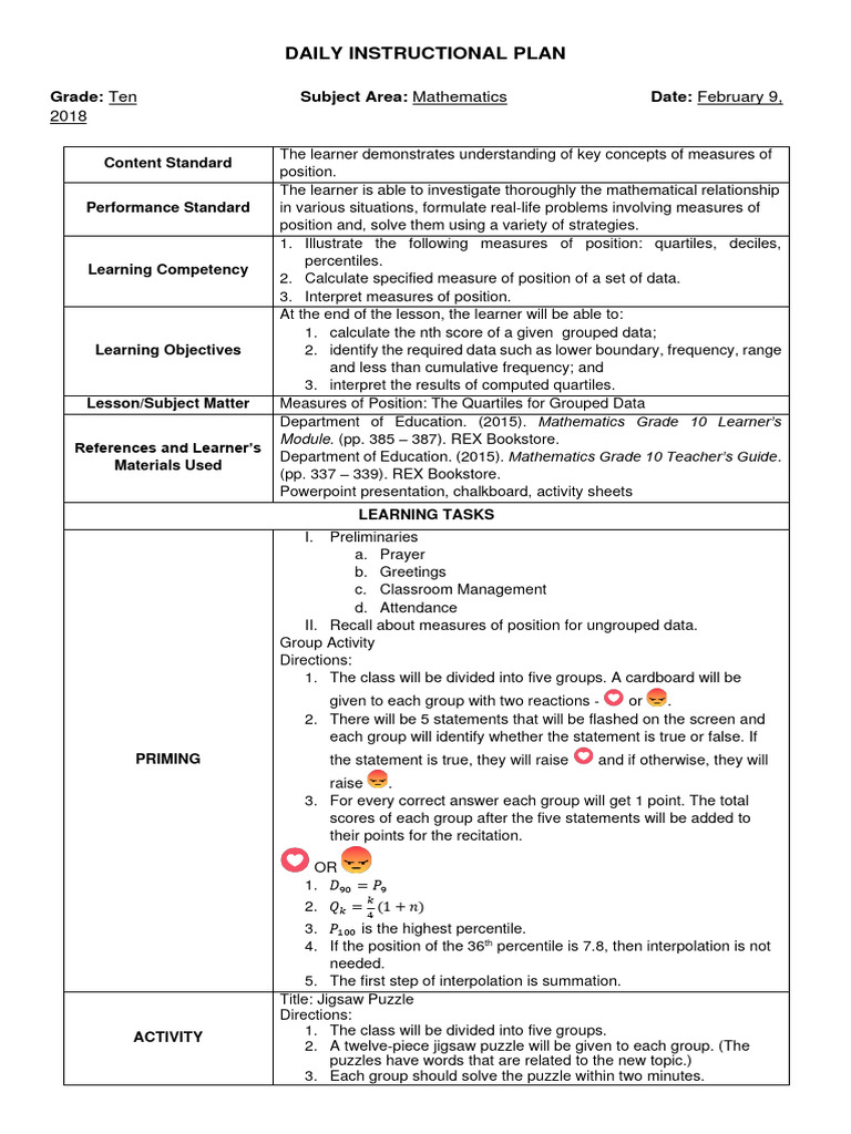 Quartiles For Grouped Data Lp Pdf Learning Percentile