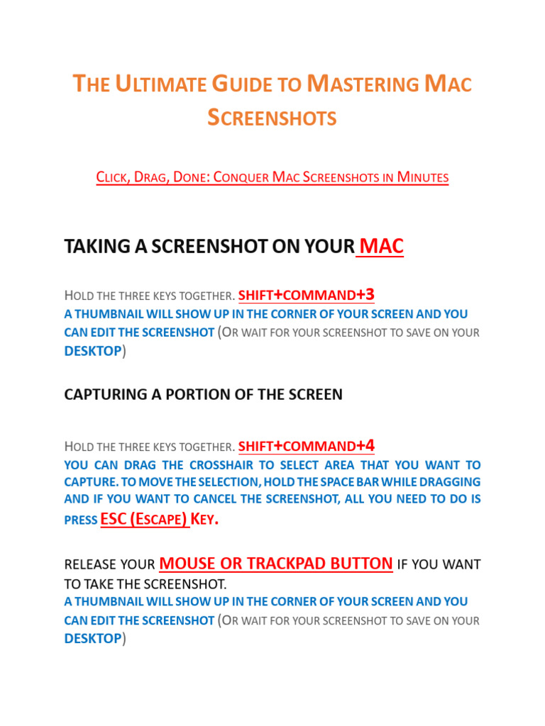 The Ultimate Guide To Mastering Mac Screenshots | PDF | Screenshot ... The Ultimate Guide To Mastering Mac Screenshots | PDF | Screenshot ...
