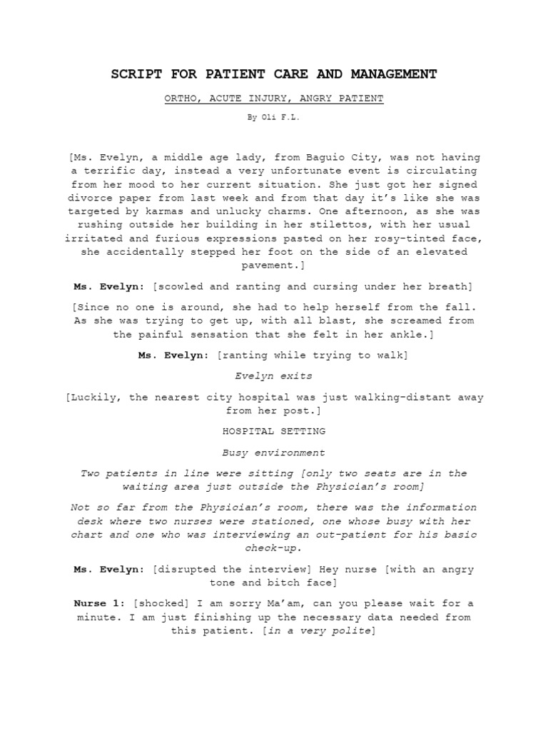 Pt Care and Mngmnt Script | PDF