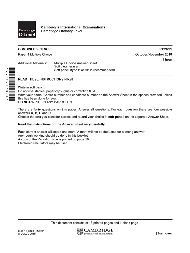 Cambridge Ordinary Level | PDF