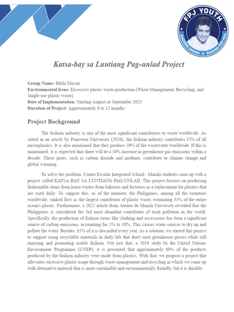 Katsa-Bay Sa Luntiang Pag-Unlad Project | PDF