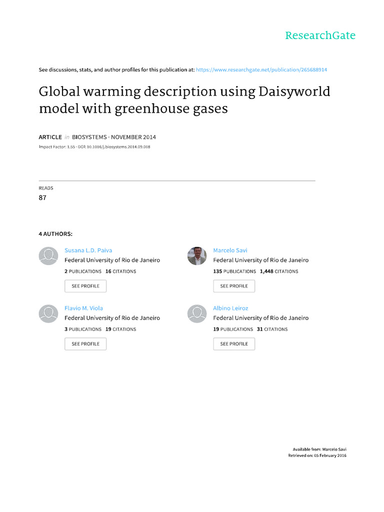 Daisyworld Modélisation | PDF