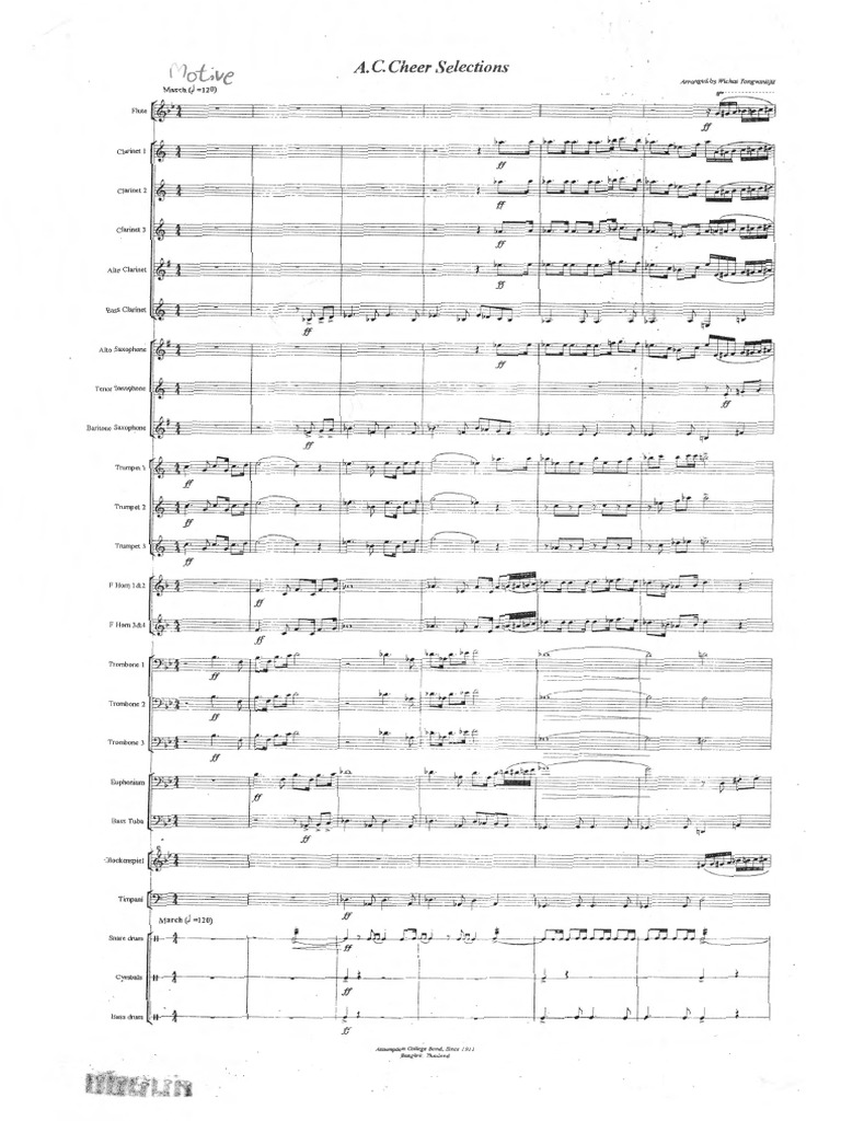 A.C. Cheer Selections for Band | PDF | Classical Music Groups | Sound ...