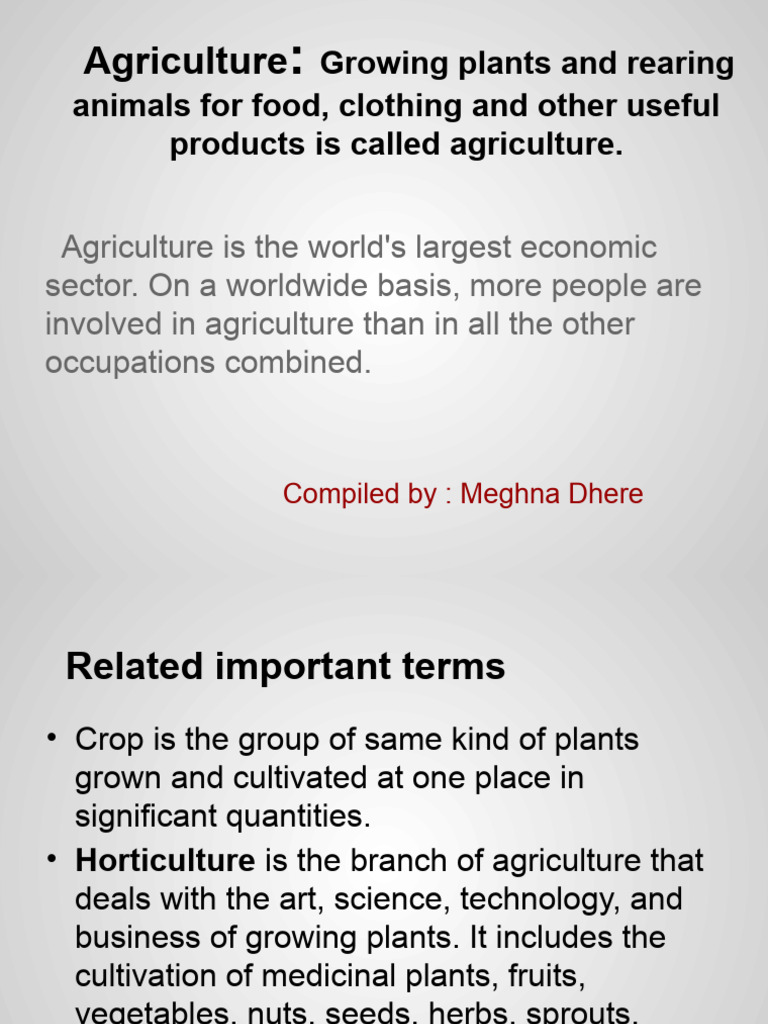 Agriculture Steps | PDF | Agriculture | Sowing