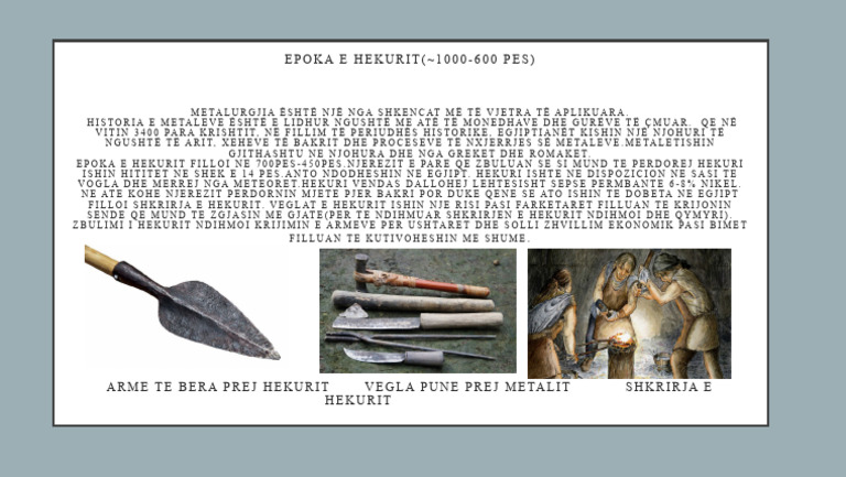Epoka E Hekurit ( 1000-600 Pes) | Pdf