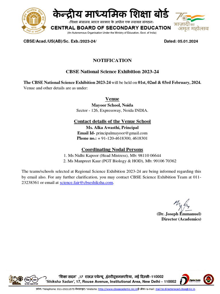 03 - National Science Exhibition Notification - 2024 | PDF