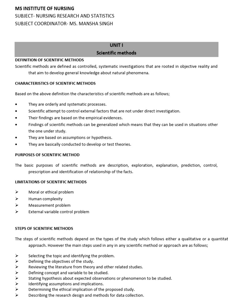 Overview of Nursing Research Methods | PDF