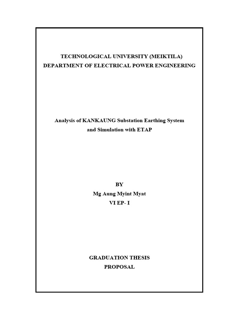 KANKAUNG Substation Earthing Analysis and Modelling With ETAP 1 | PDF | Electrical Substation ...