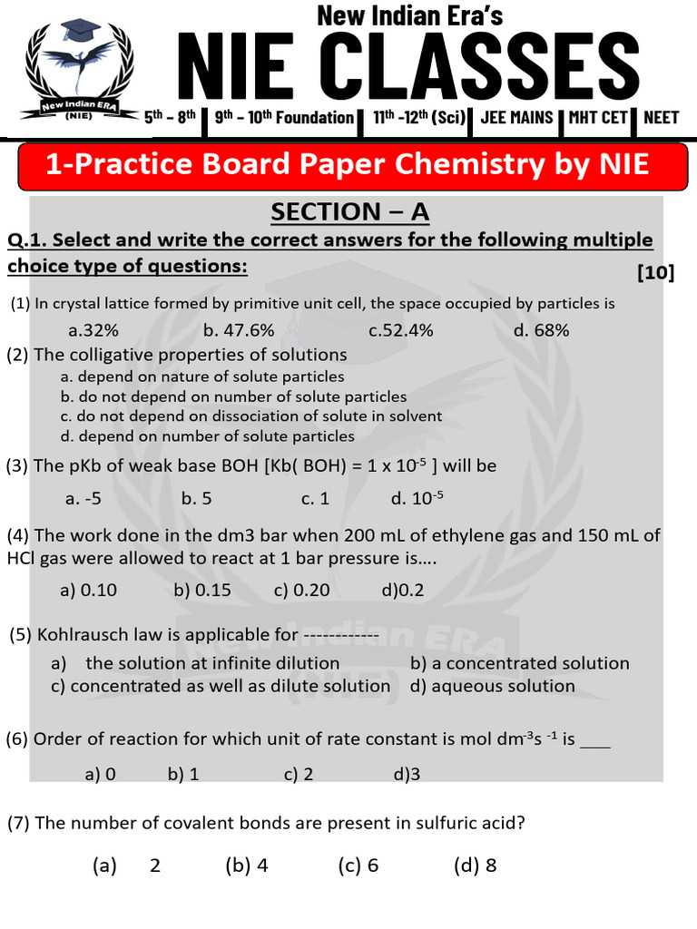 Chem Paper 1 | PDF