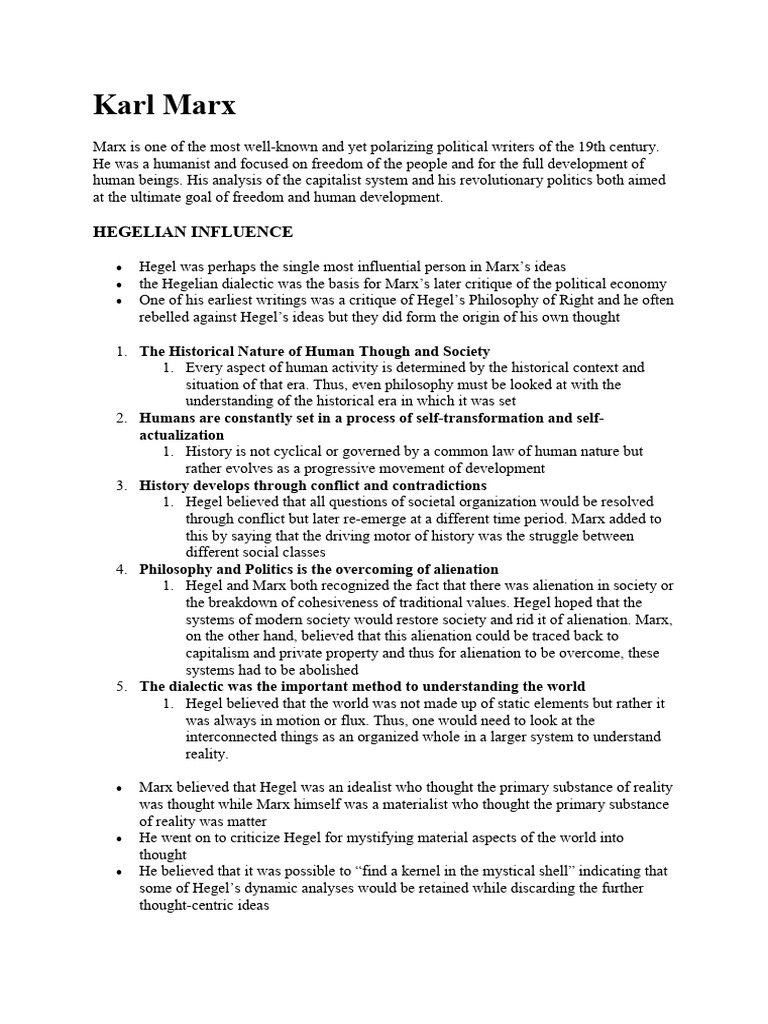 Karl Marx | PDF | Marx's Theory Of Alienation | Karl Marx