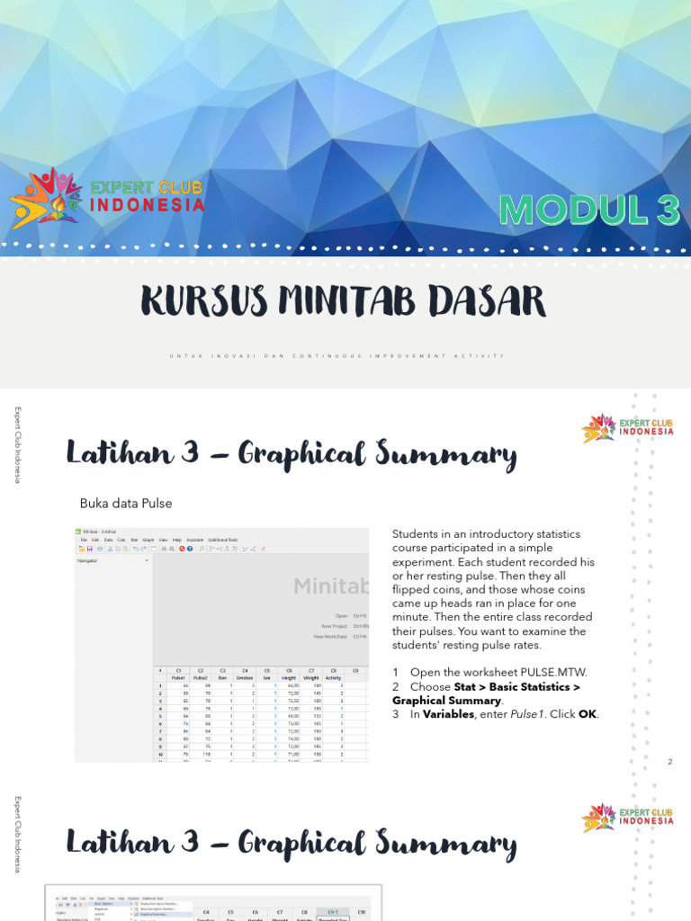 Minitab Basics for Students | PDF | Statistics | P Value