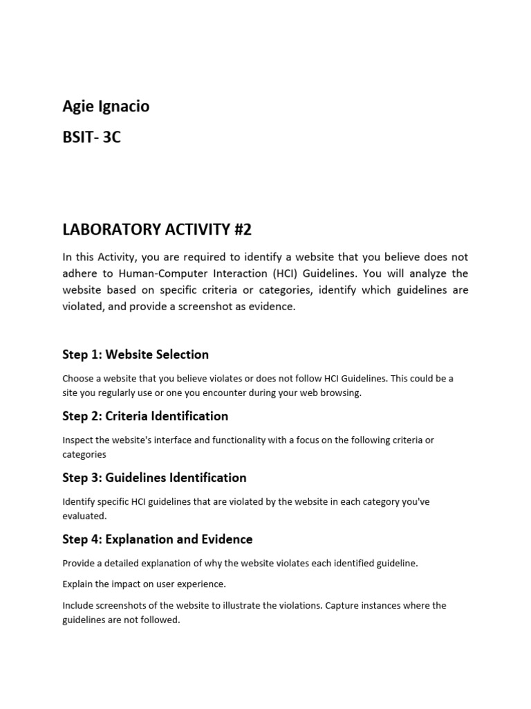 Laboratory Activity 2 | PDF | Human–Computer Interaction | Usability