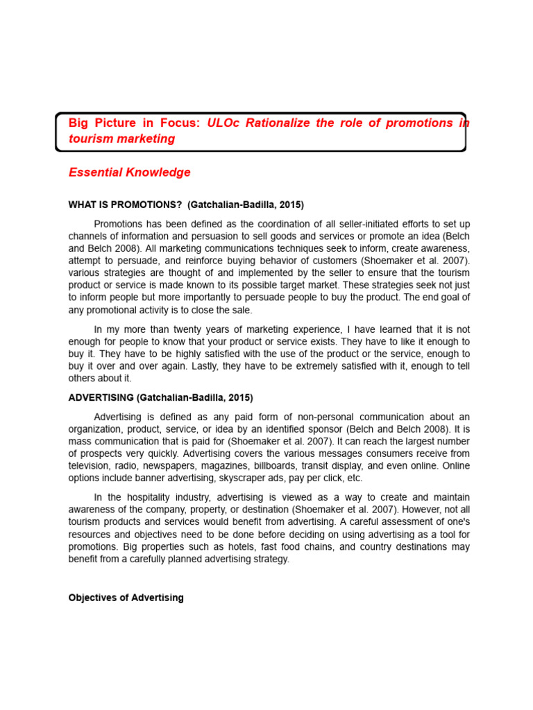 Lesson 1 - What Is Promotion | PDF