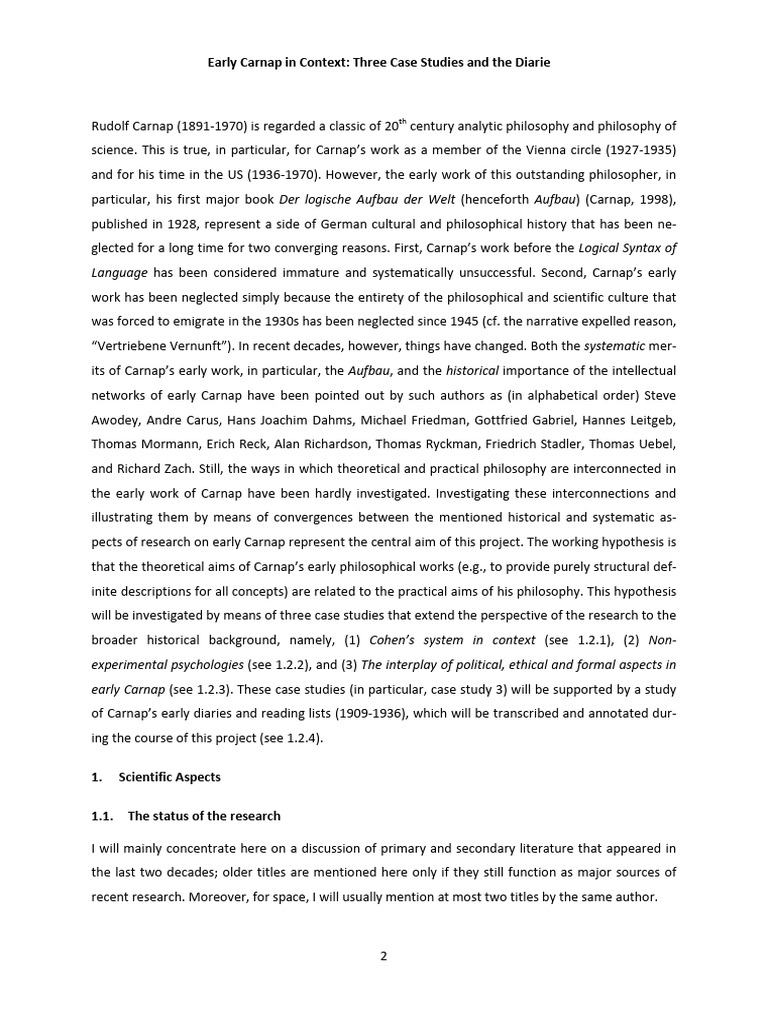 Early Carnap in Context: Three Case Studies and The Diaries | PDF ...