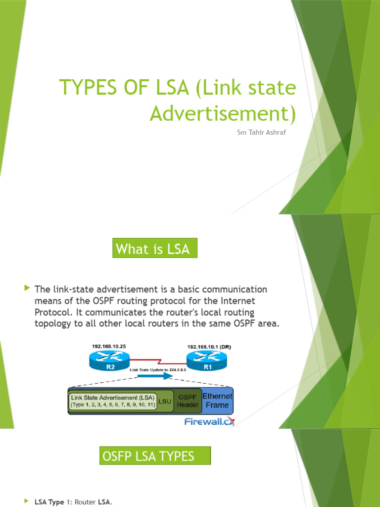 TYPES OF LSA (Link State Advertisement) SM Tahirashraf | PDF | Service ...