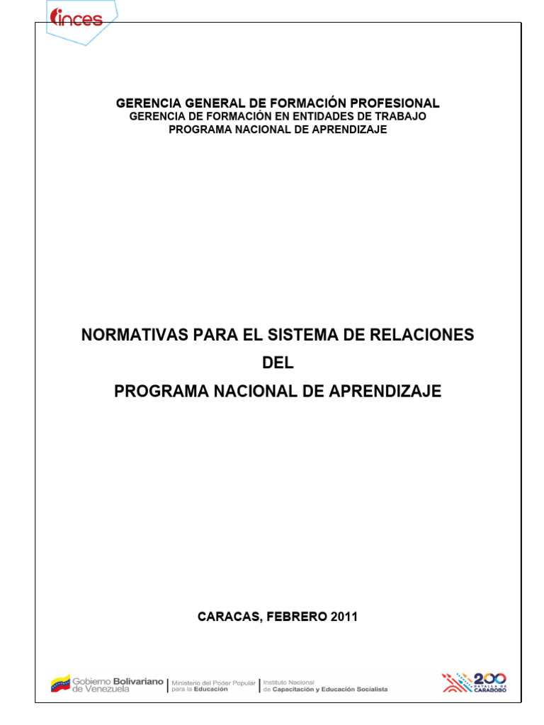 NORMATIVAS SISTEMA DE RELACIONES PNA FINAL | PDF