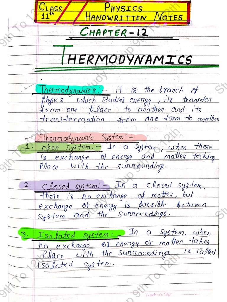 Class11 THERMODYNAMICS (Phy) | PDF