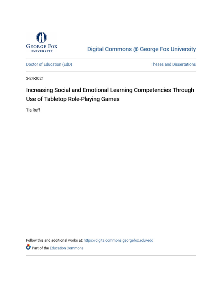 Ruff - Social Emotional Competencies RPG | PDF