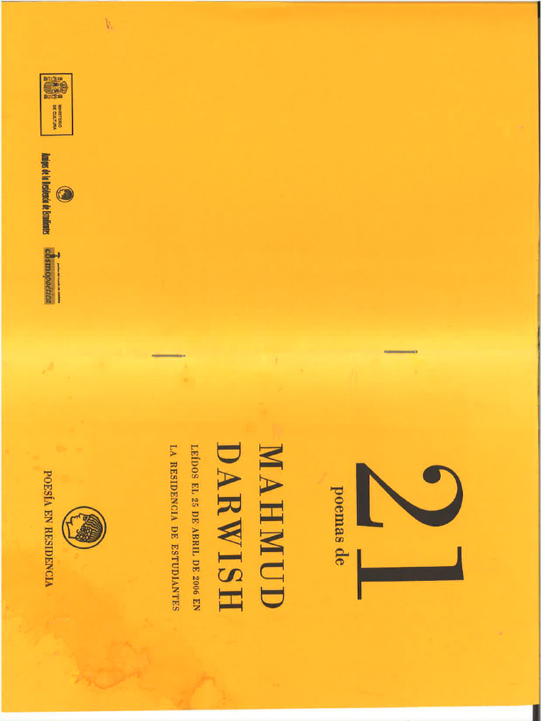 2006 Mahmud Darwish 21 Poemas | PDF