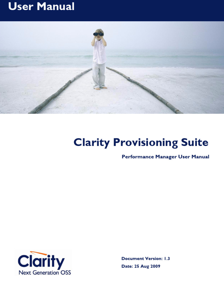 Clarity Performance Manager User Manual 1.3 | PDF | Button (Computing) | Menu (Computing)