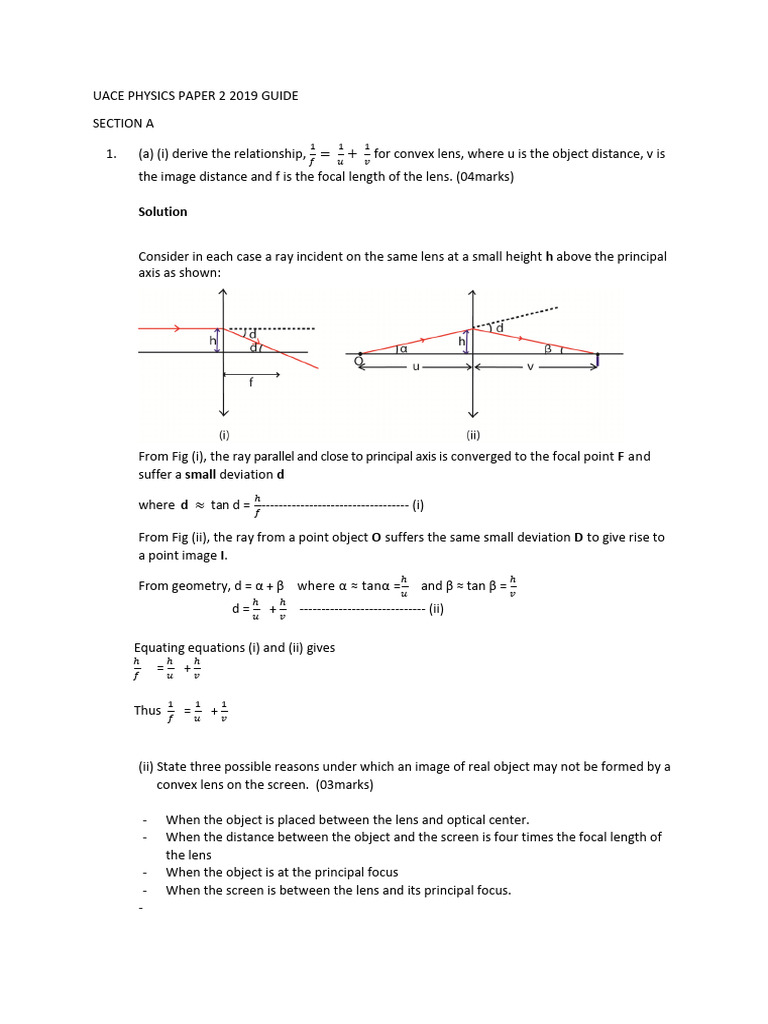 UACE Physics Paper 2 2019 GUIDE | PDF | Electromagnetic Induction | Inductor