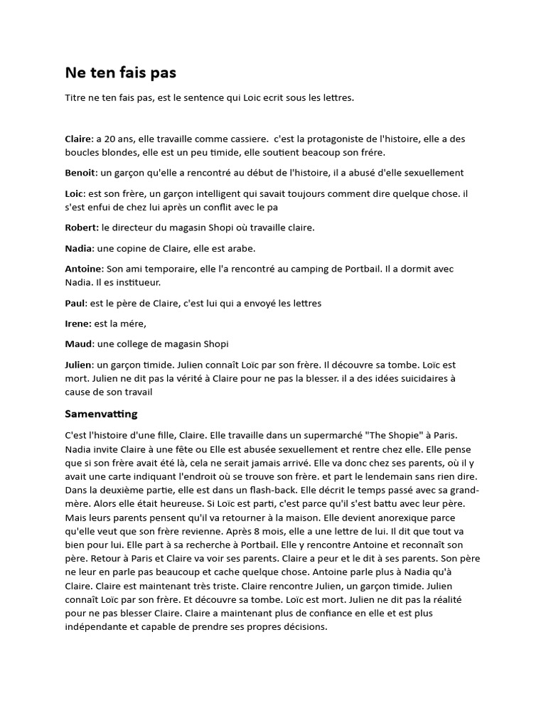 Ne ten fais pas 2 | PDF