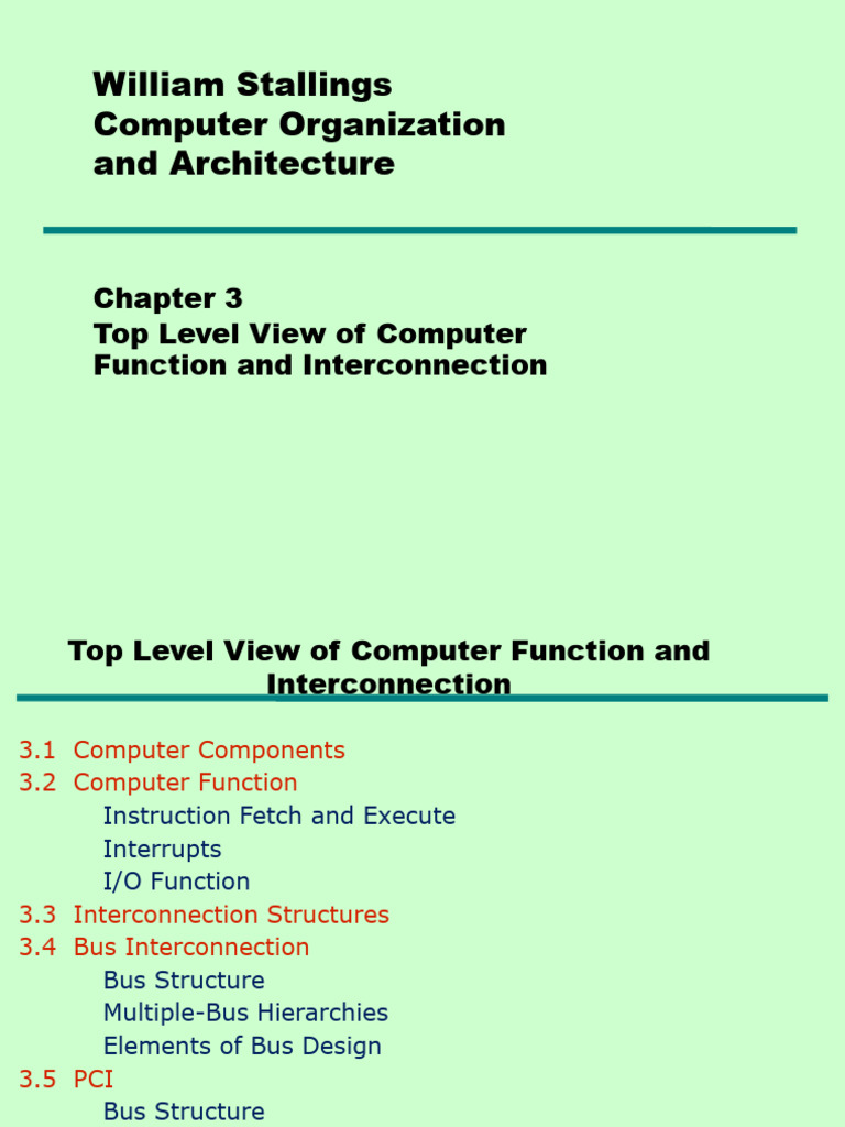 9 - Top Level of Computer Function and Interconnection | PDF | Input/Output | Central Processing ...