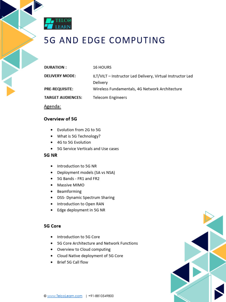5G and Edge Computing Training Course | PDF | Business