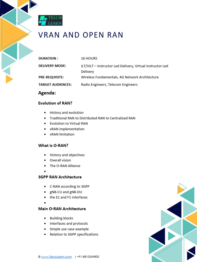 Toc - Vran & Open Ran | PDF