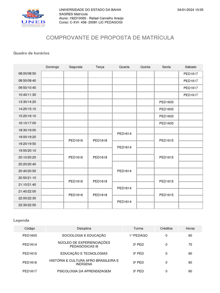 ComprovanteMatricula 5001029513 04-01-2024 100538 | PDF ComprovanteMatricula 5001029513 04-01-2024 100538 | PDF