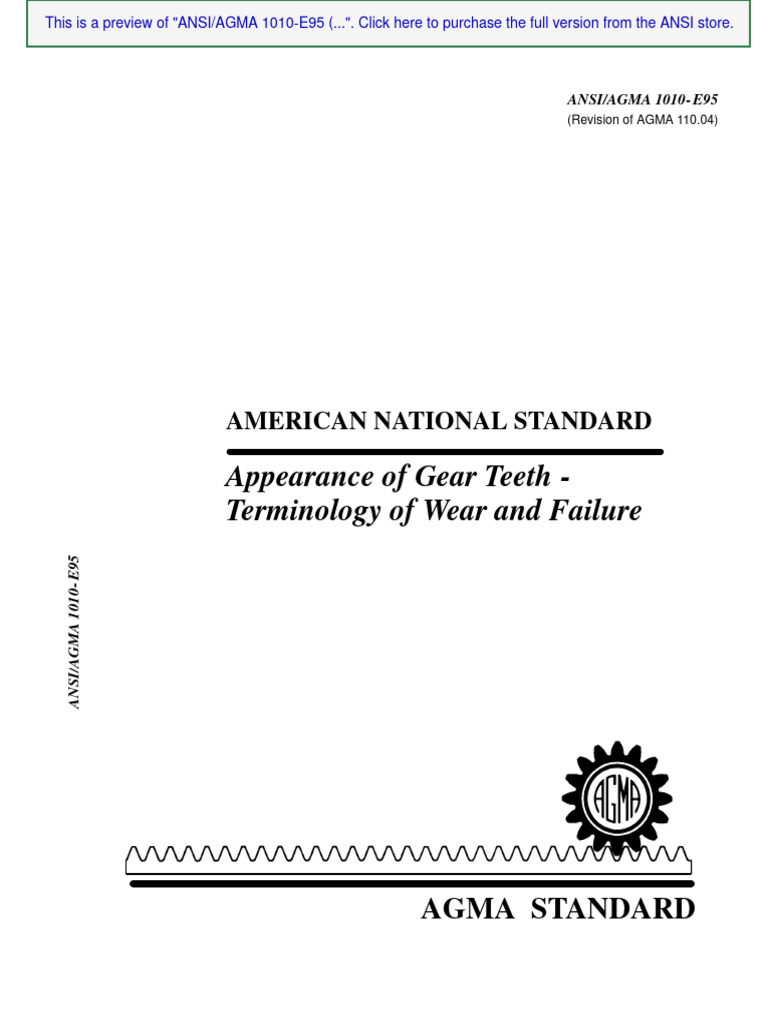 Ansi 1010-E95 Gear Failure Terminology | PDF | Wear | Fracture