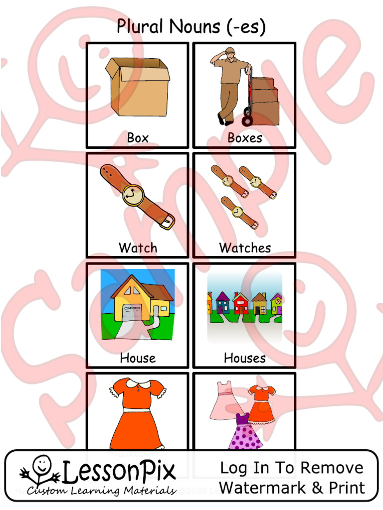 Plural+Nouns+ (Es) Material 10314632 | PDF