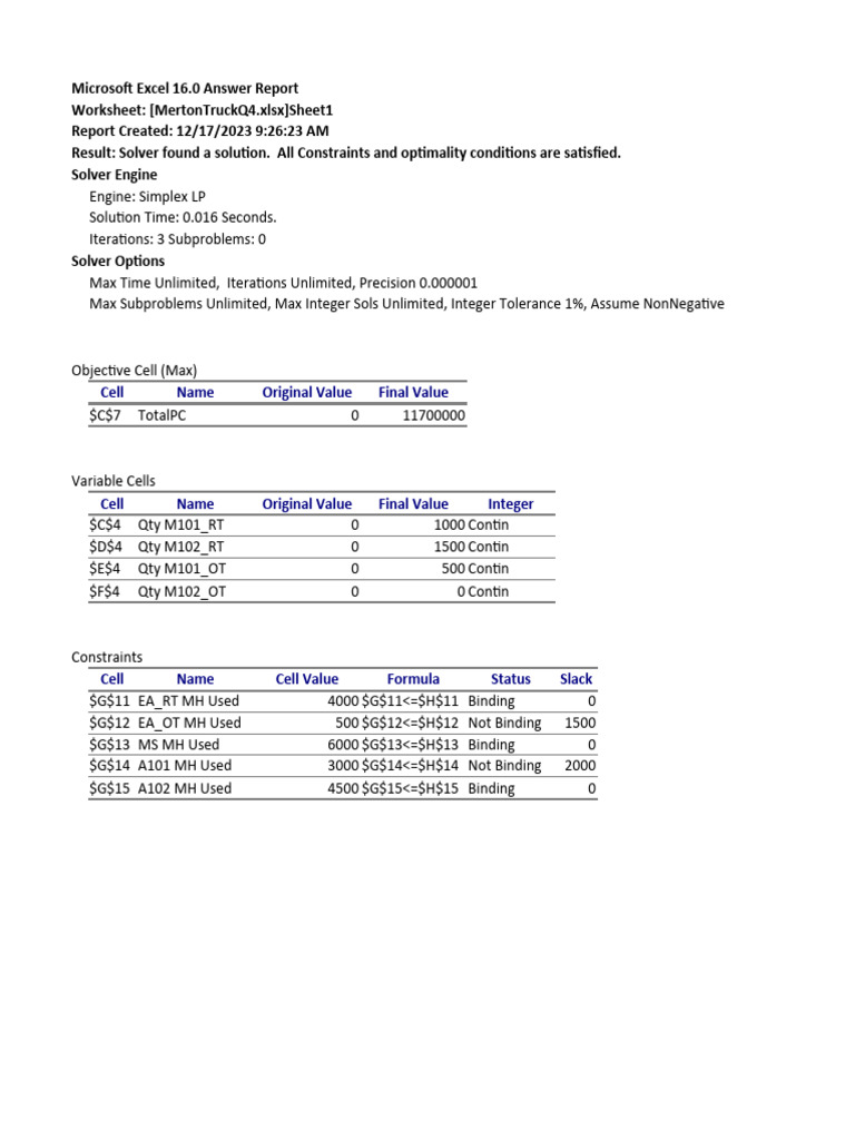 Merton Truck Q4 | PDF | Algorithms | Algorithms And Data Structures