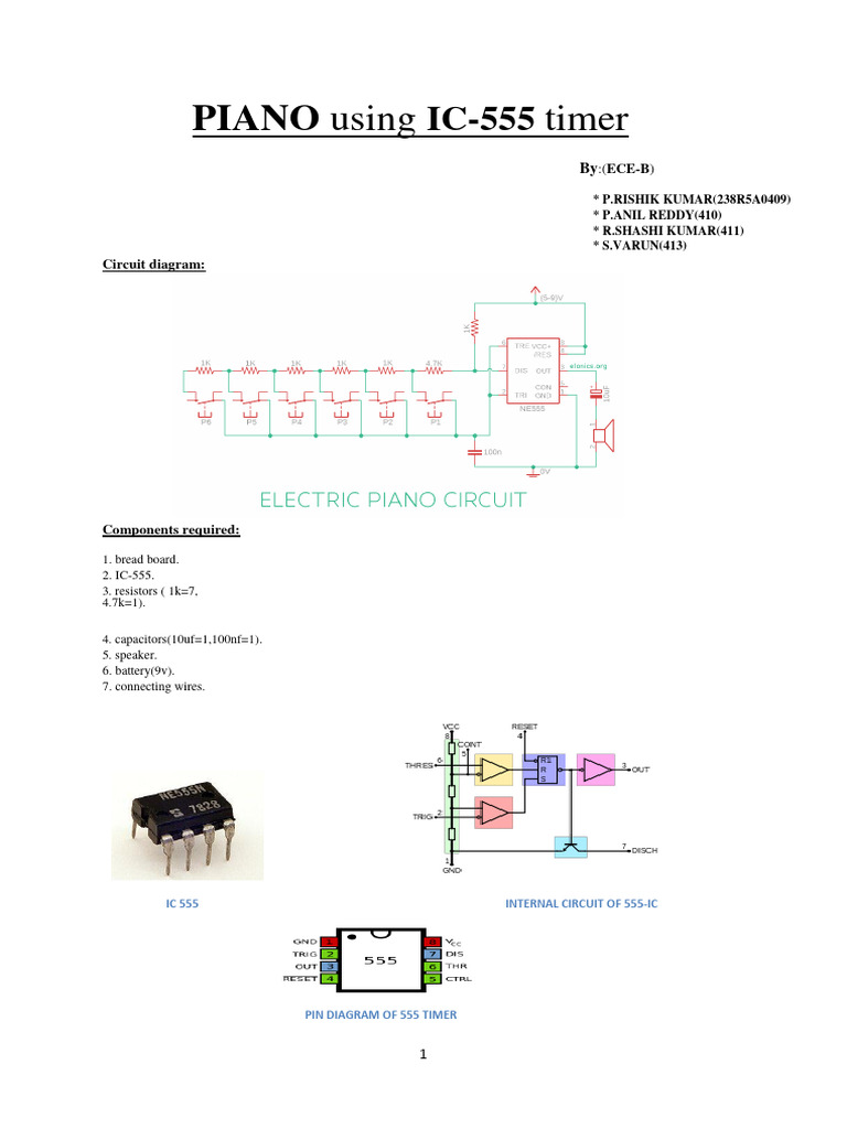 DIY Piano with IC-555 Timer | PDF | Electronic Circuits | Computer ...