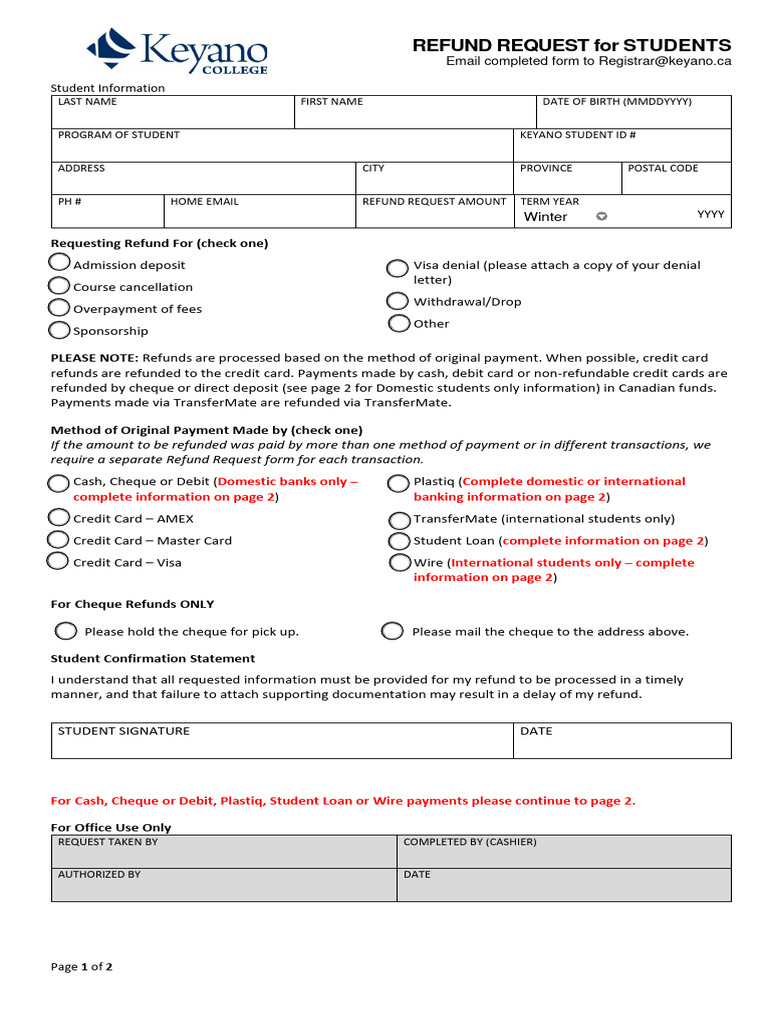 Refund-Request-for-Students-2 | PDF