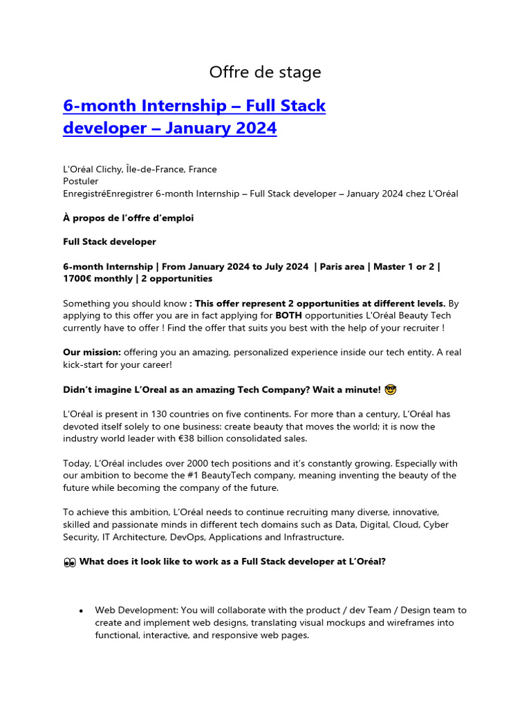 Offre de Stage | PDF