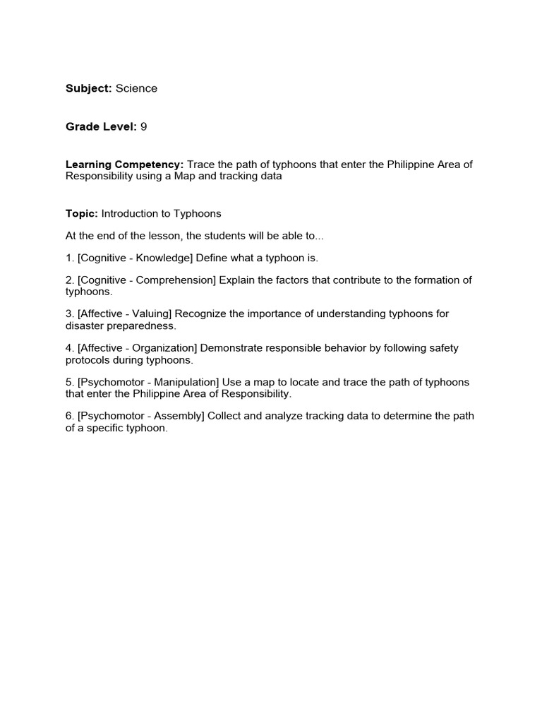 Learning Competency | PDF | Understanding | Affect (Psychology)