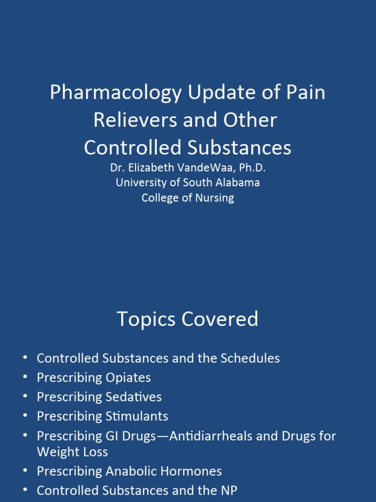 Pain Relievers and Controlled Substances Guide | PDF