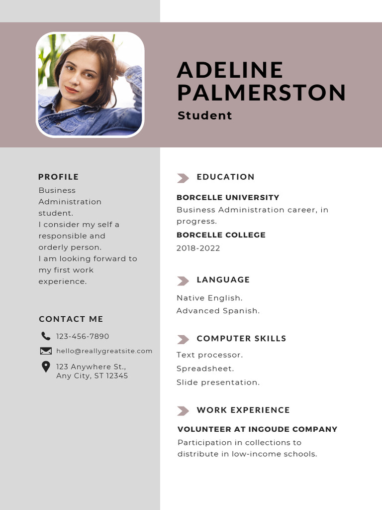 White Simple Student CV Resume | PDF