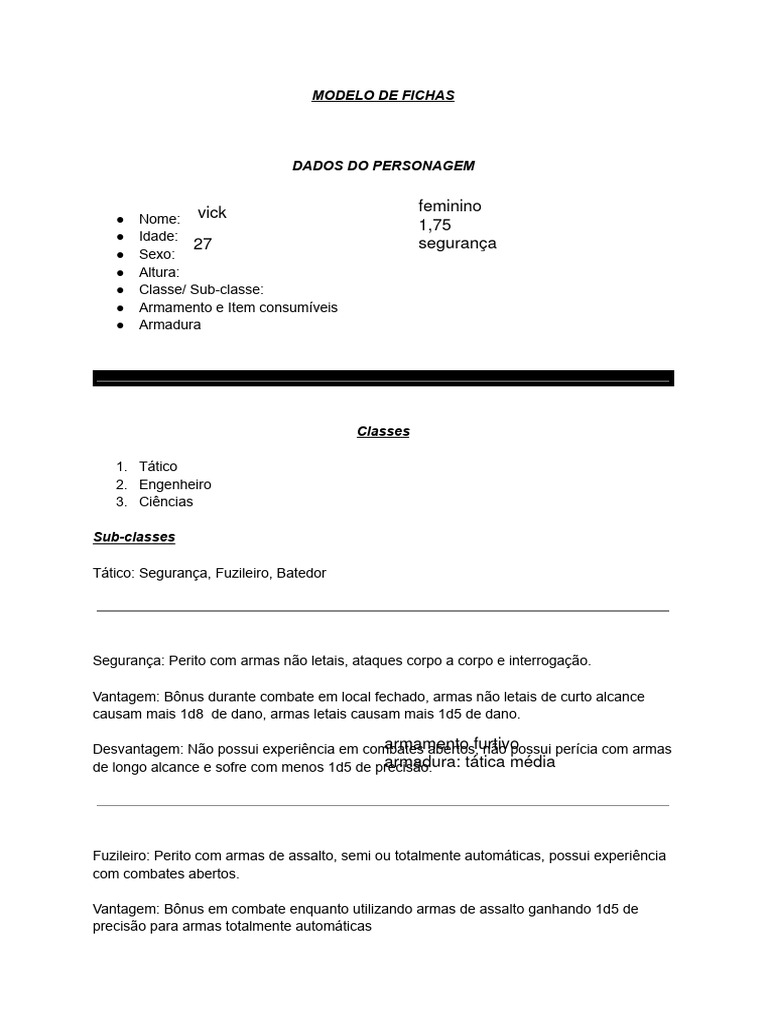 Modelo de Ficha | PDF