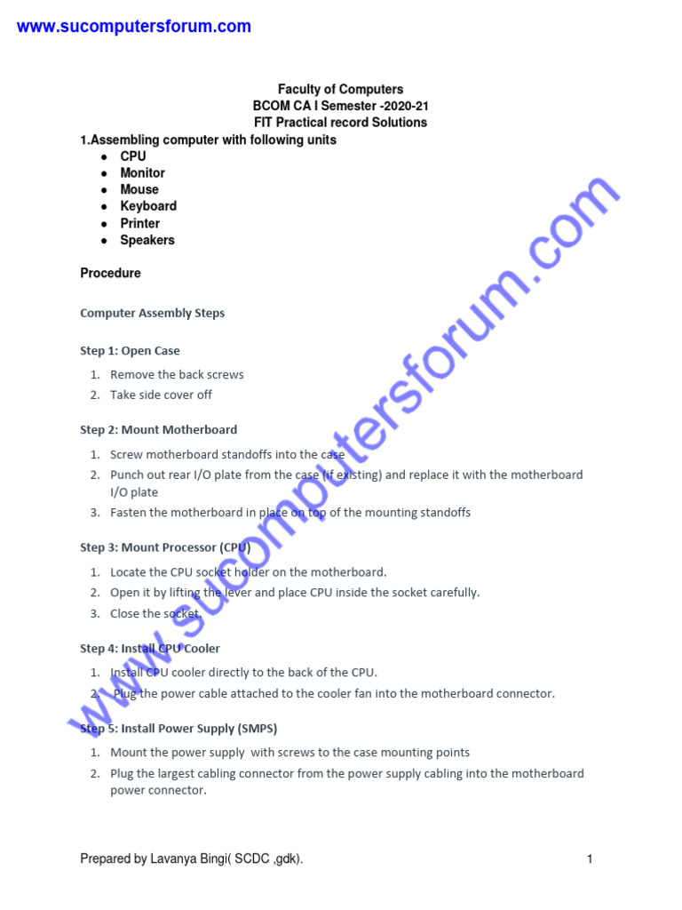 FIT Bcom 1 Sem Practical Solutions - Final | PDF | Internet Access | World Wide Web