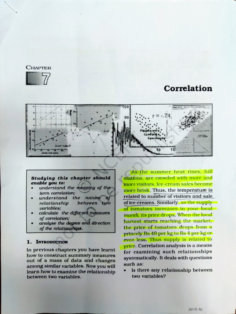 Correlation Notes Pdf