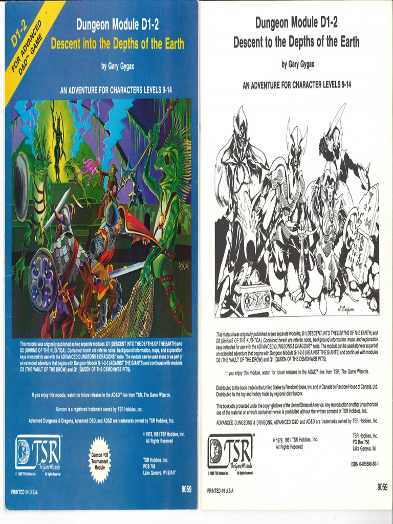 AD&D - D1-2 - Descent Into The Depths of The Earth - Gygax - Levels 9 ...