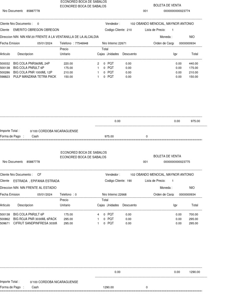 Boletas Ruta 05-01-2024 | PDF | Finanzas y administración del dinero Boletas Ruta 05-01-2024 | PDF | Finanzas y administración del dinero