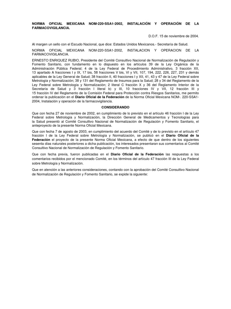Nom 220 Ssa1 2002 | Descargar gratis PDF | Medicamentos con receta ...