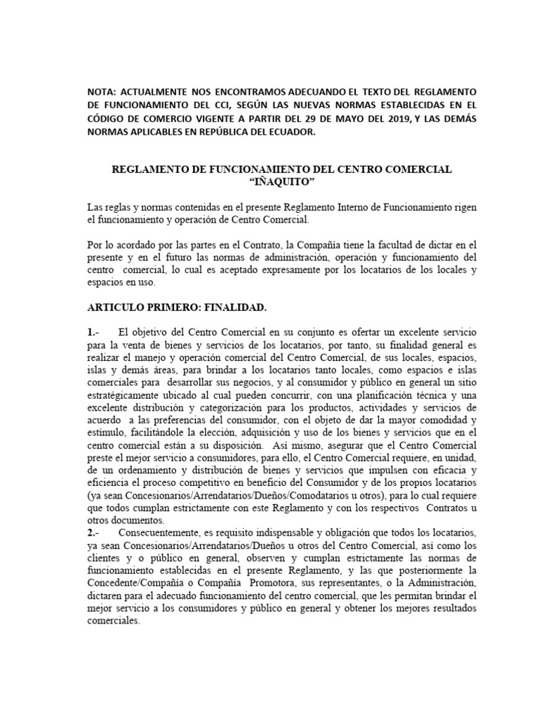 Reglamento Cci Protocilizado | Descargar gratis PDF | Protección al Consumidor | Los consumidores
