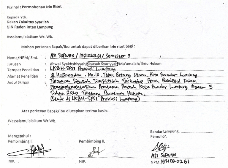 Surat Persetujuan Riset - Signed | PDF